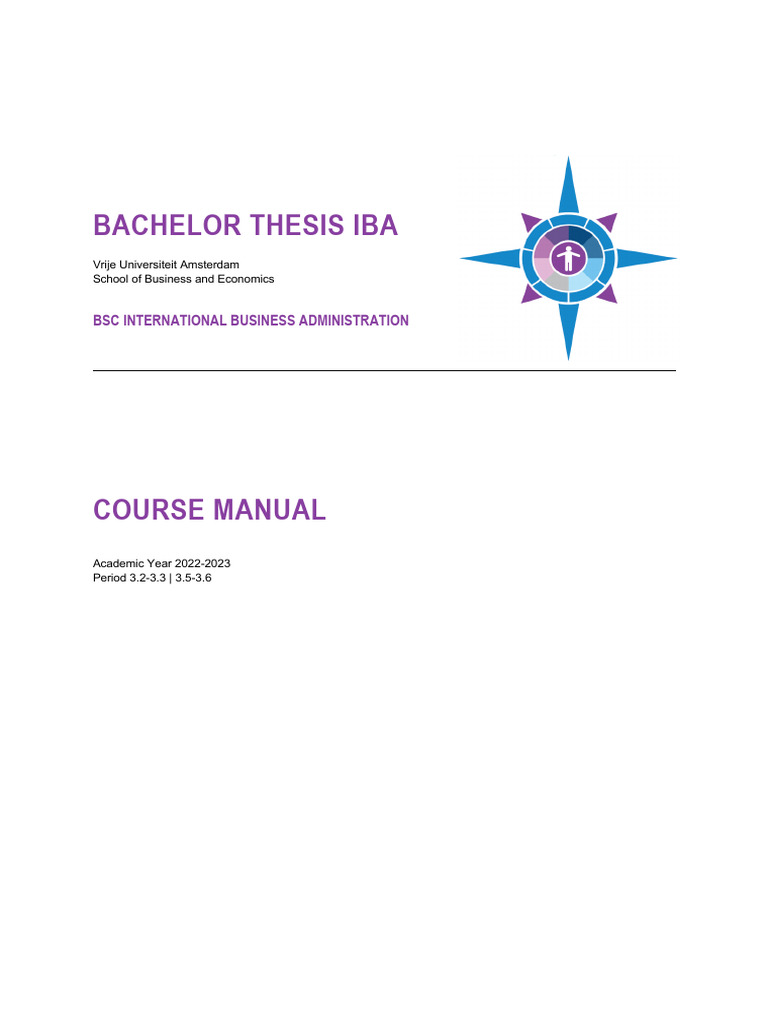 BSC IBA 2022-2023 Thesis Course Manual | PDF | Thesis | Knowledge