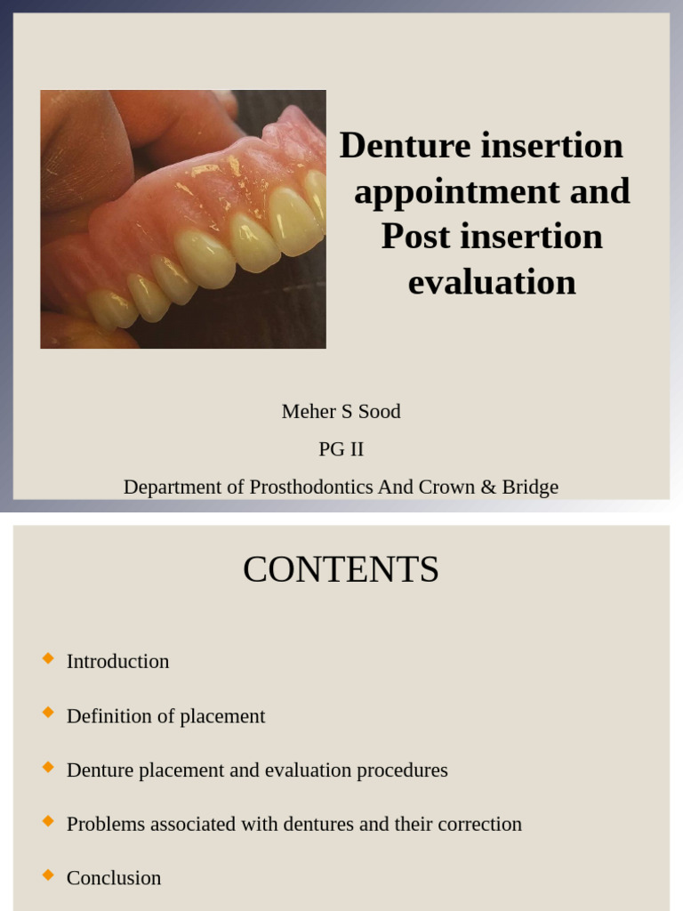 8 Denture Insertion | PDF | Dentures | Tongue