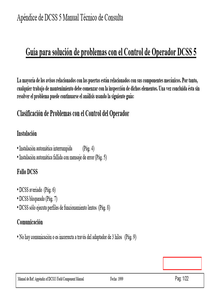 Guía de Solución de Problemas DCSS 5 | PDF
