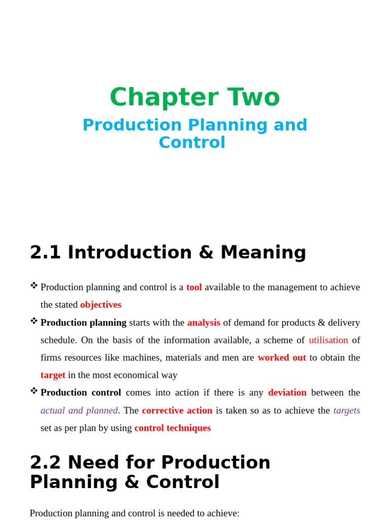 Production Planning and Control Chapter 2 For Textile | PDF ...