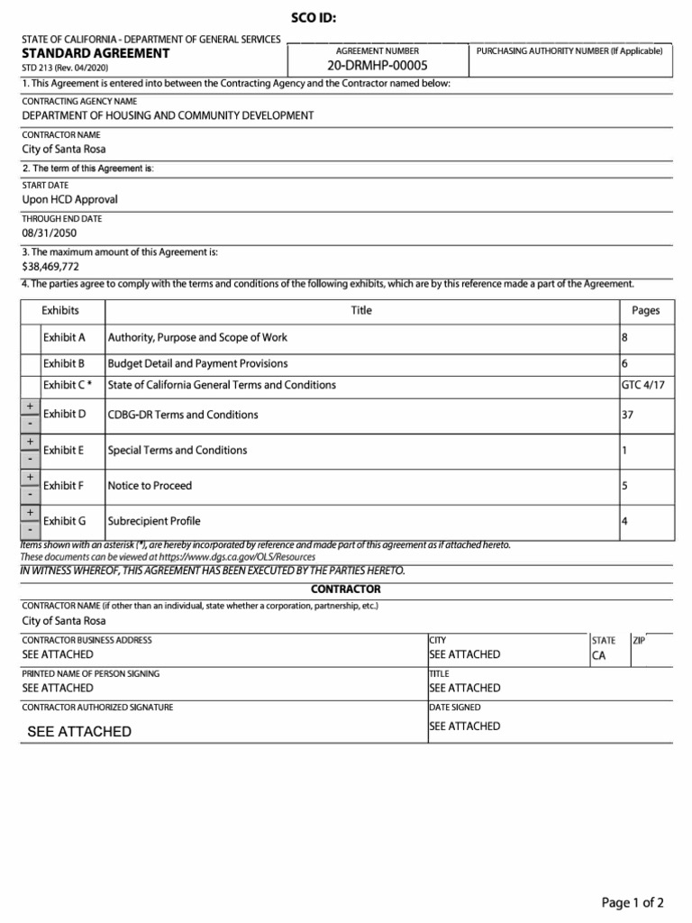 City of Santa Rosa Executed Msa All | PDF | Budget