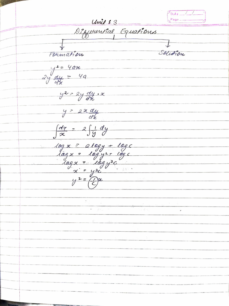 Unit 3 Notes Maths | PDF