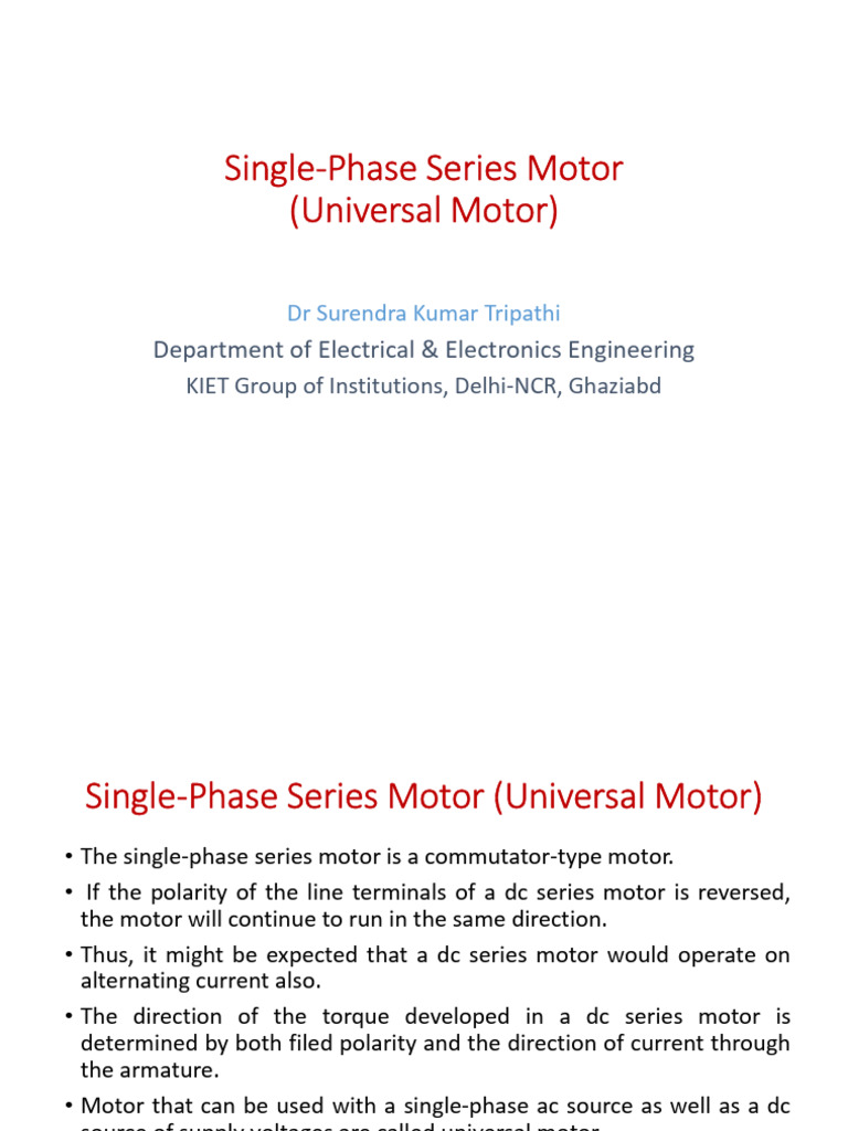 Applications of Universal Motors | PDF | Electric Motor | Direct Current