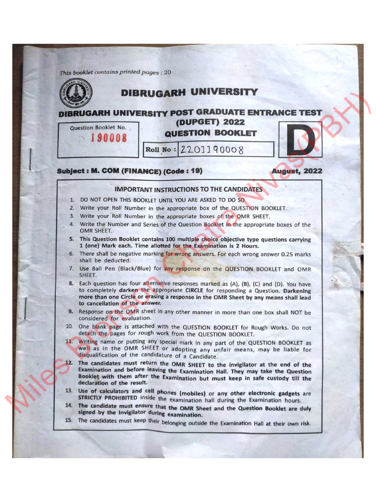 M. COM 2022 by PBH | PDF