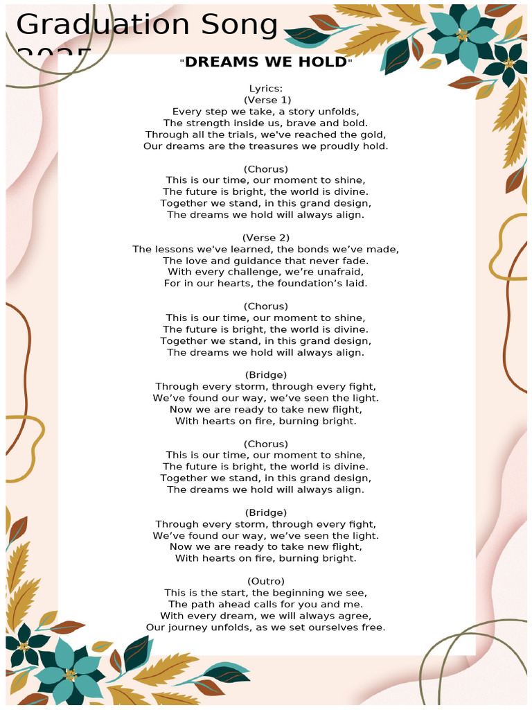 Graduation Song: Dreams We Hold | PDF