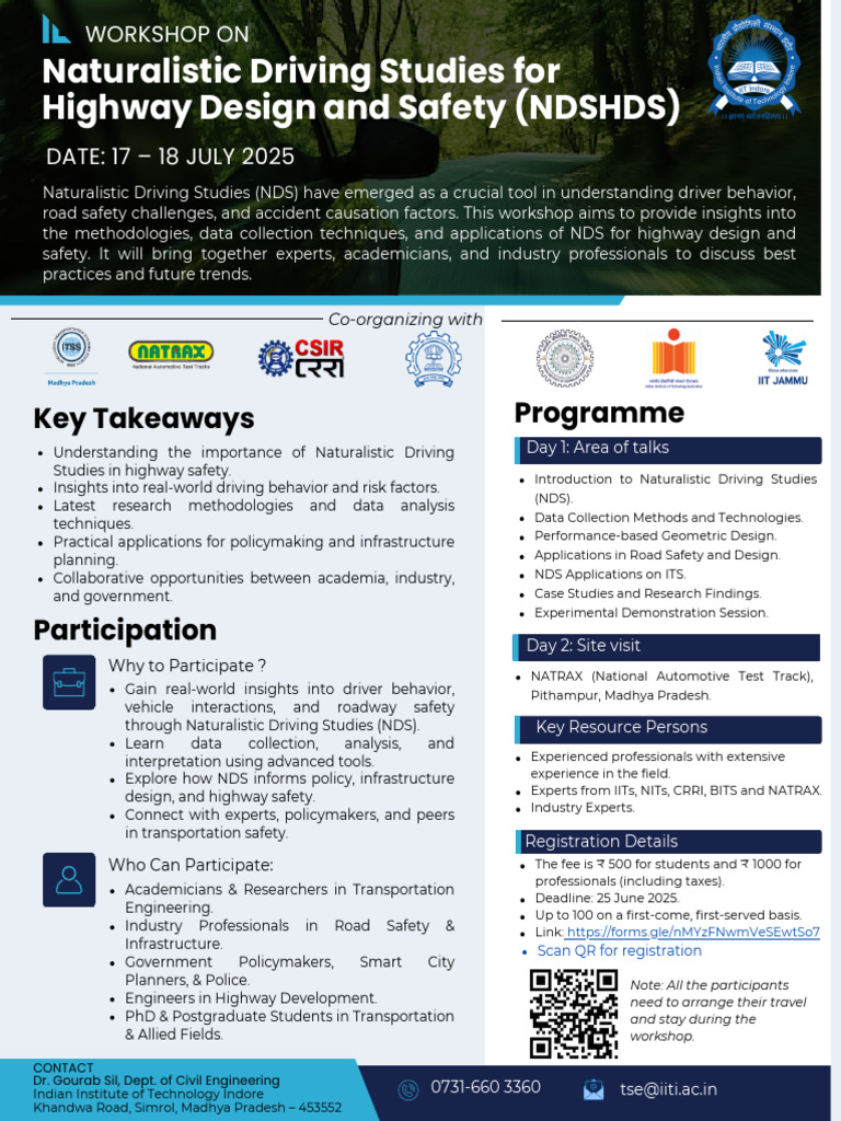 Workshop Flyer Naturalistic Driving Studies For Highway Design and ...