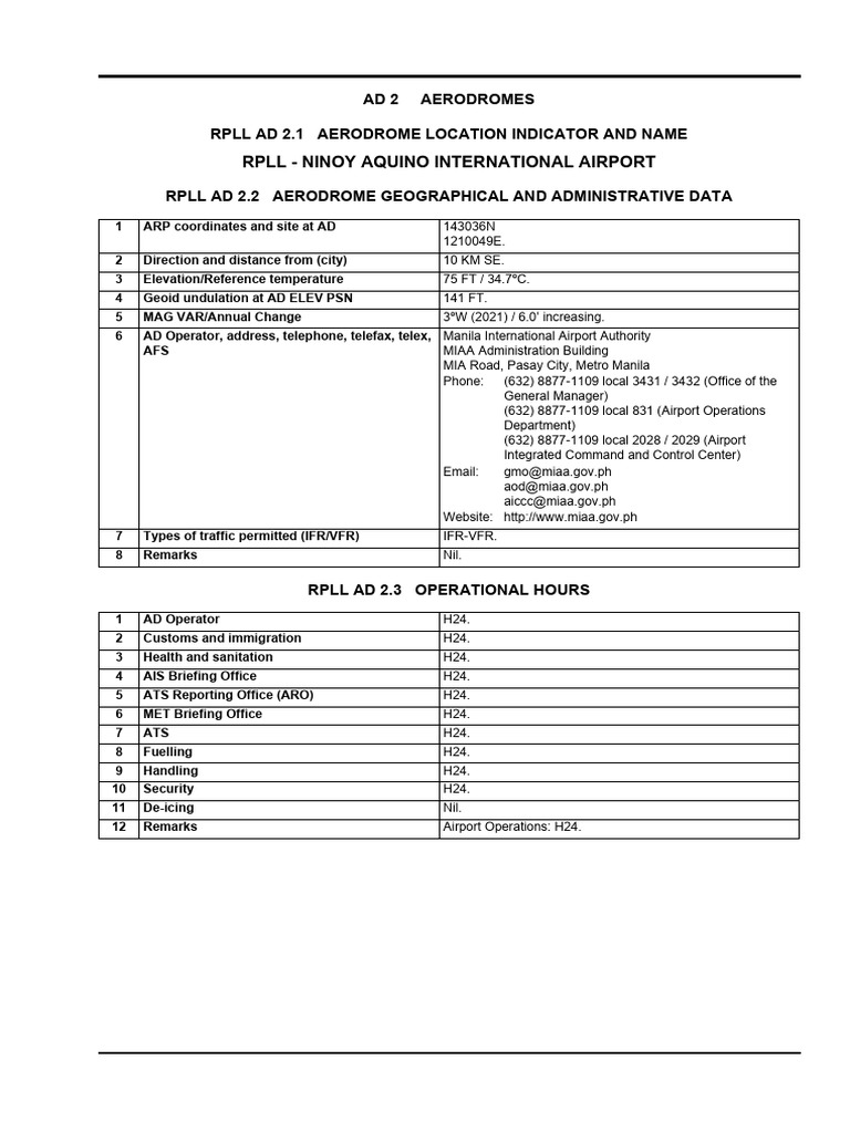 RPLL Airport Diagram and Data | PDF