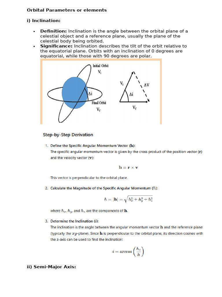 Calculating Orbital Parameters or Elements | PDF | Orbit | Apsis