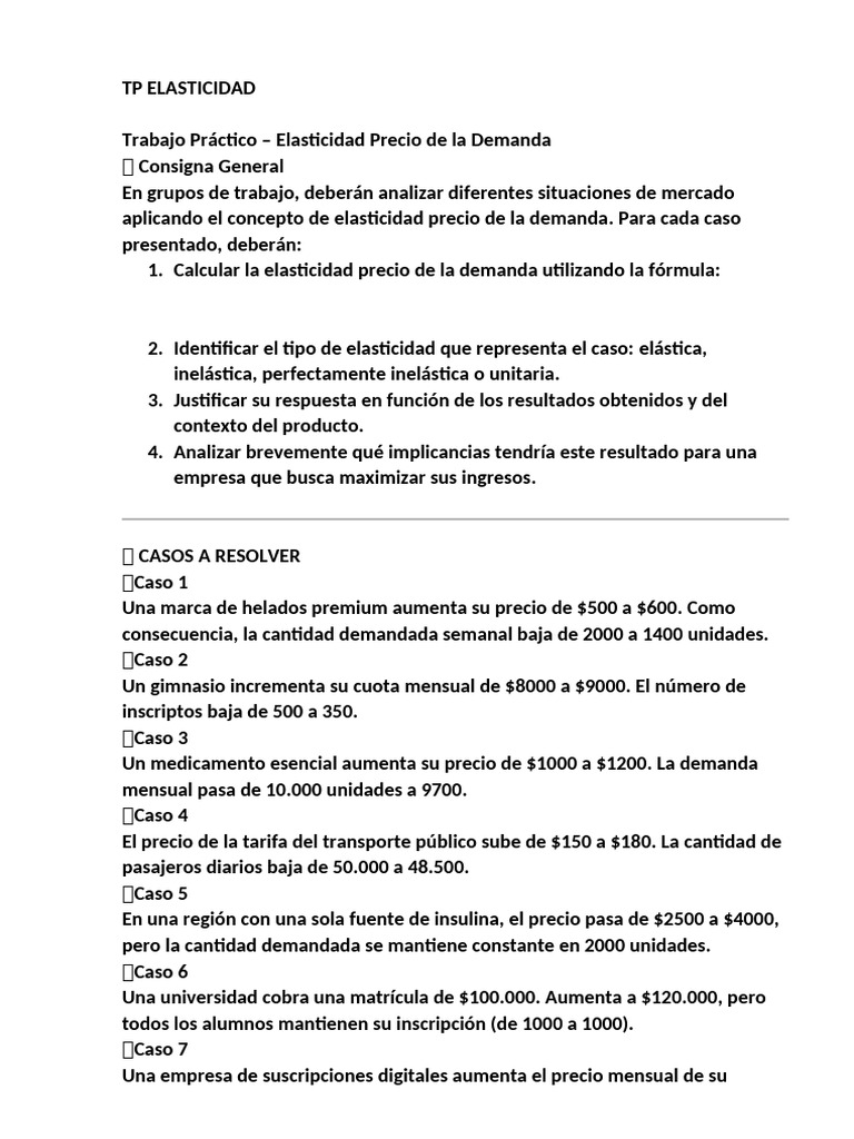 TP N - 3 Elasticidad Ejercicios - 3 | PDF