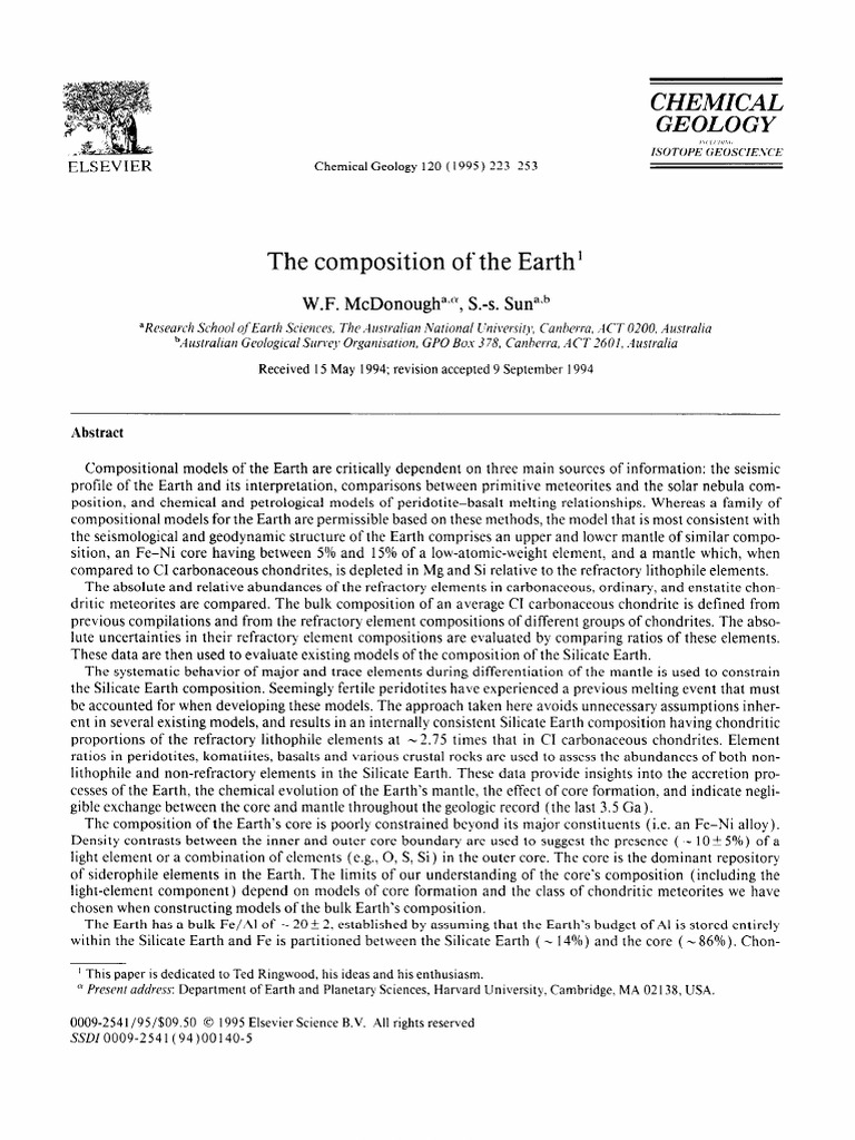 Earth's Chemical Composition Models | PDF | Earth | Geophysics
