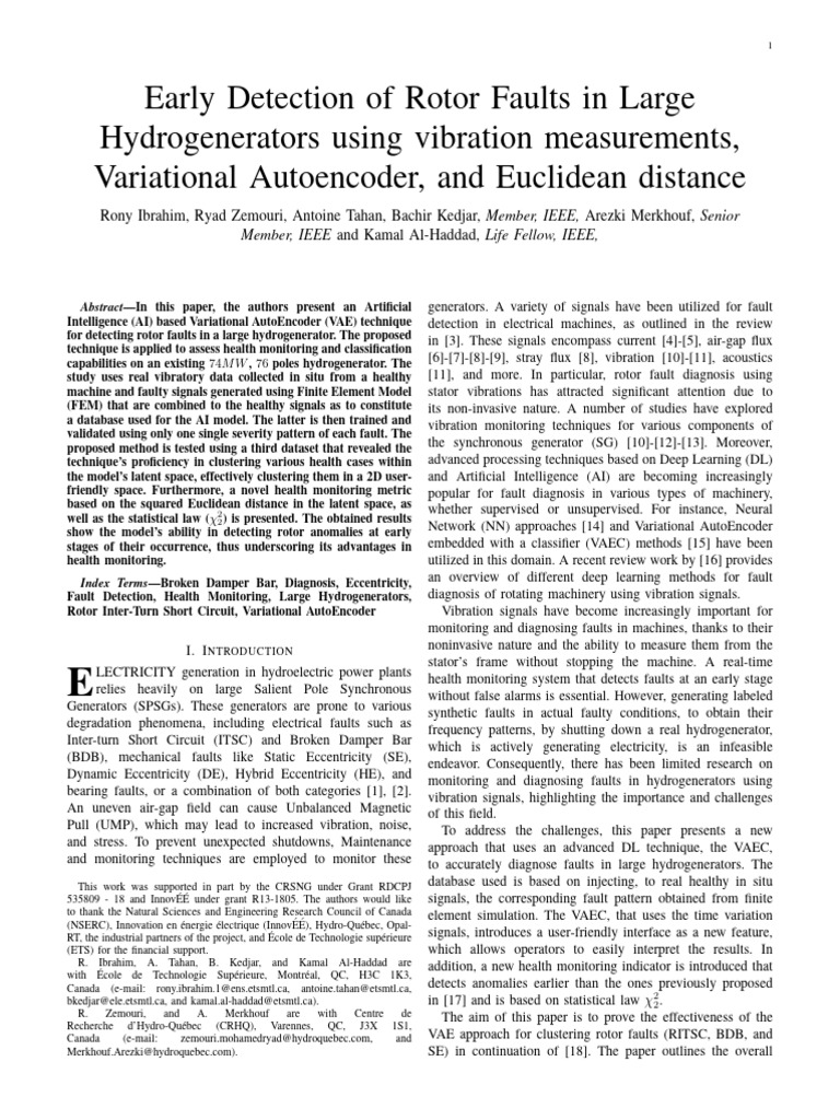Early Detection of Rotor Faults in Large Hydrogenerators Using ...