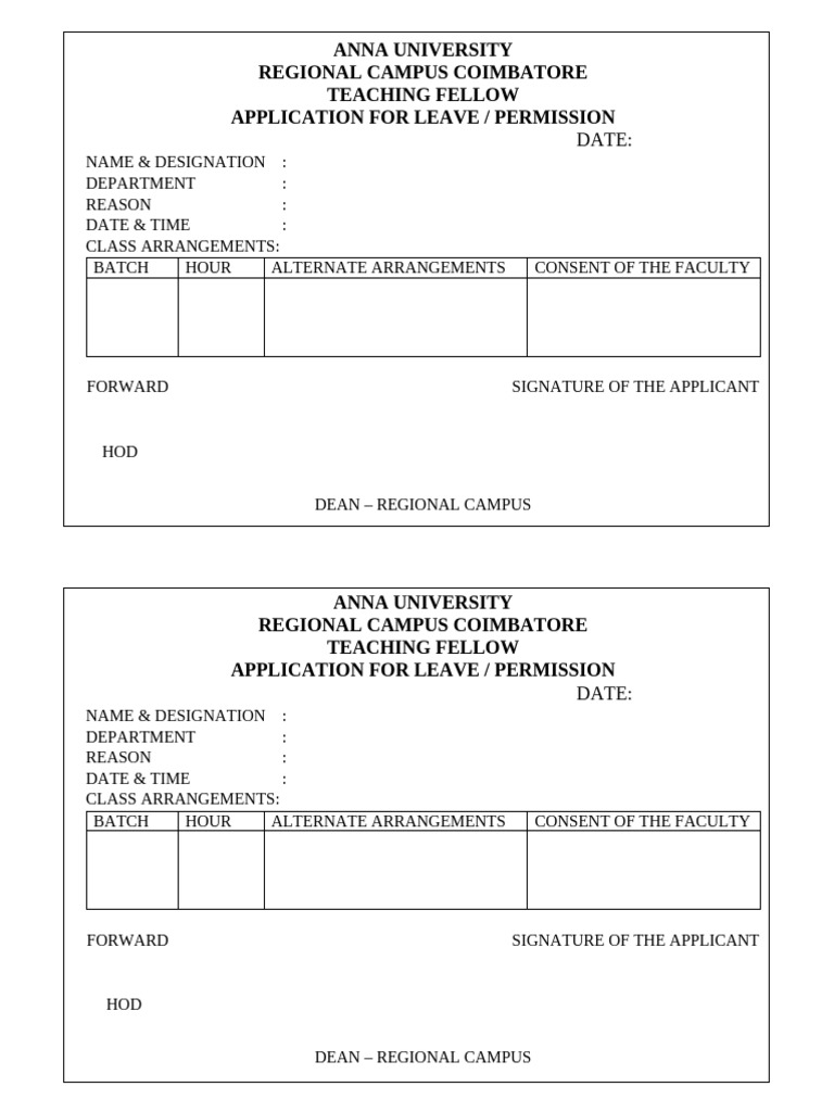 Leave Form | PDF