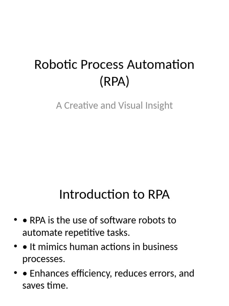 RPA in Banking: Efficiency and Benefits | PDF