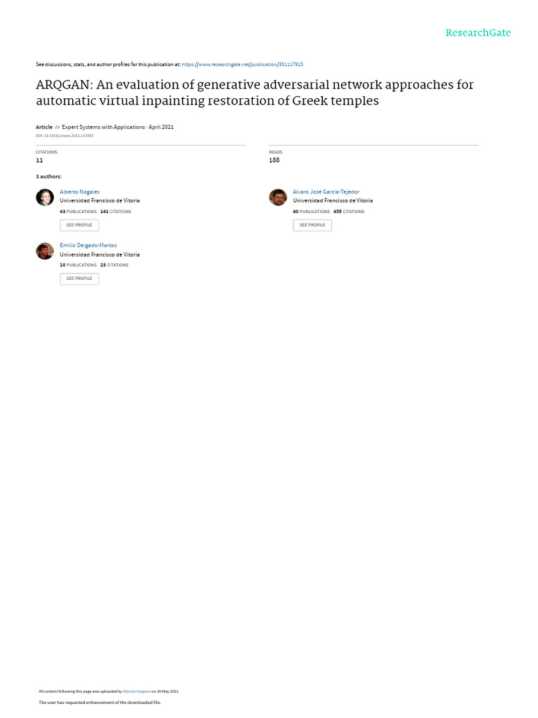 ARQGAN: An Evaluation of Generative Adversarial Network Approaches For Automatic Virtual ...