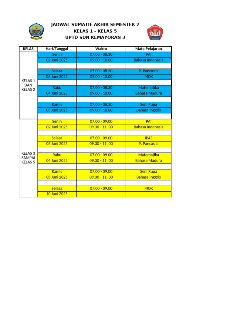 Jadwal SAS Semester 2 2024-2025 | PDF