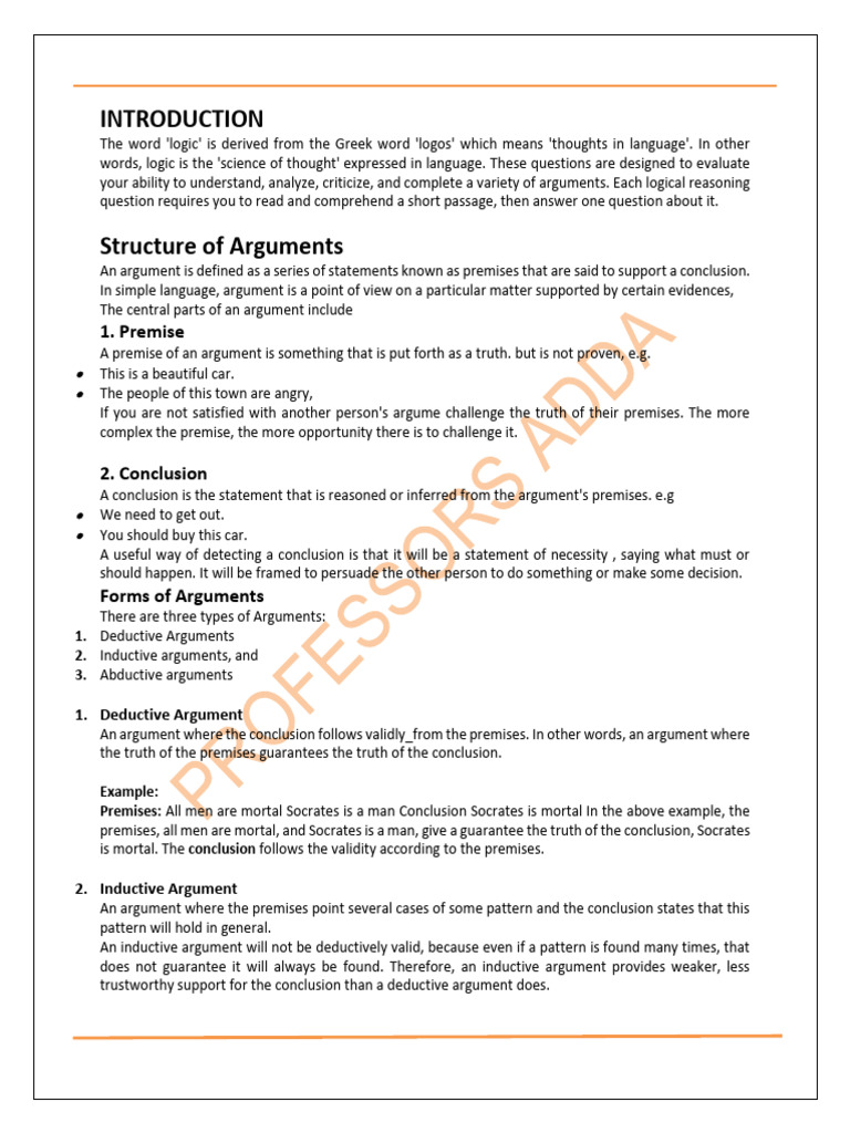 Unit-Vi Logical Reasoning | PDF | Argument | Inference