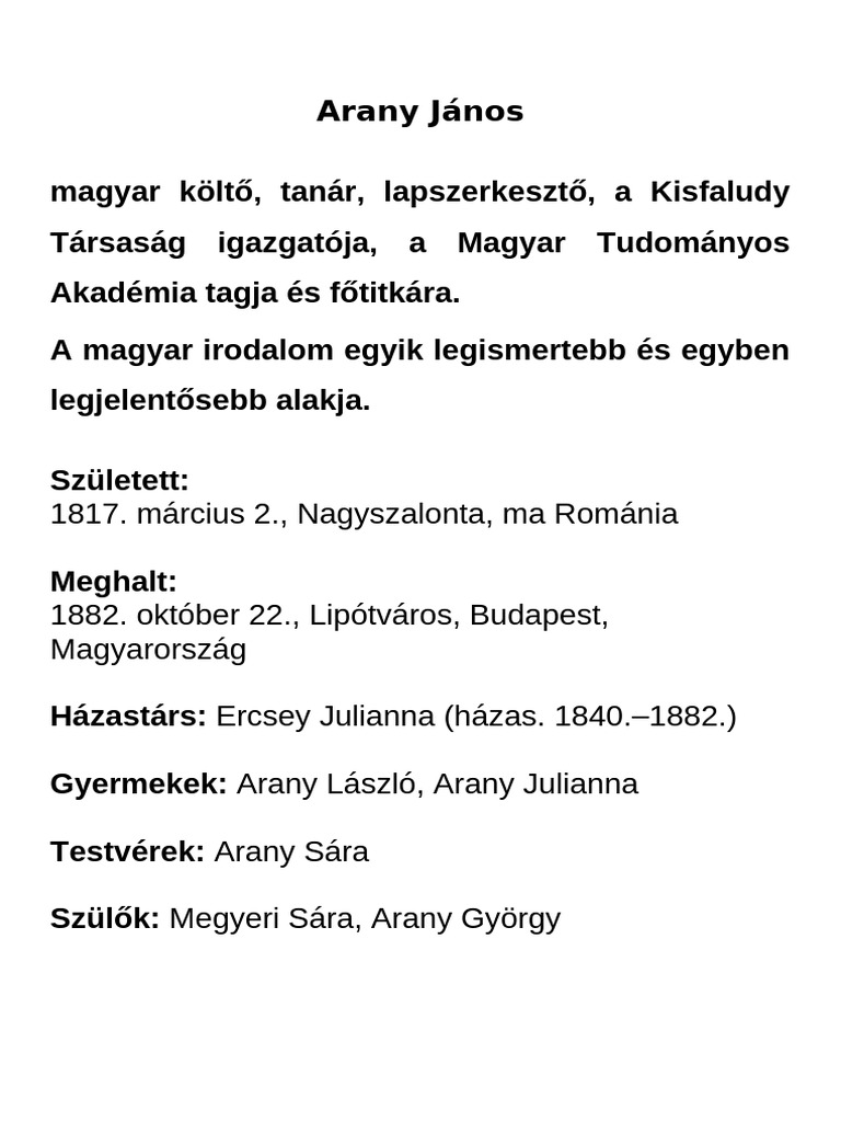 Arany János | PDF