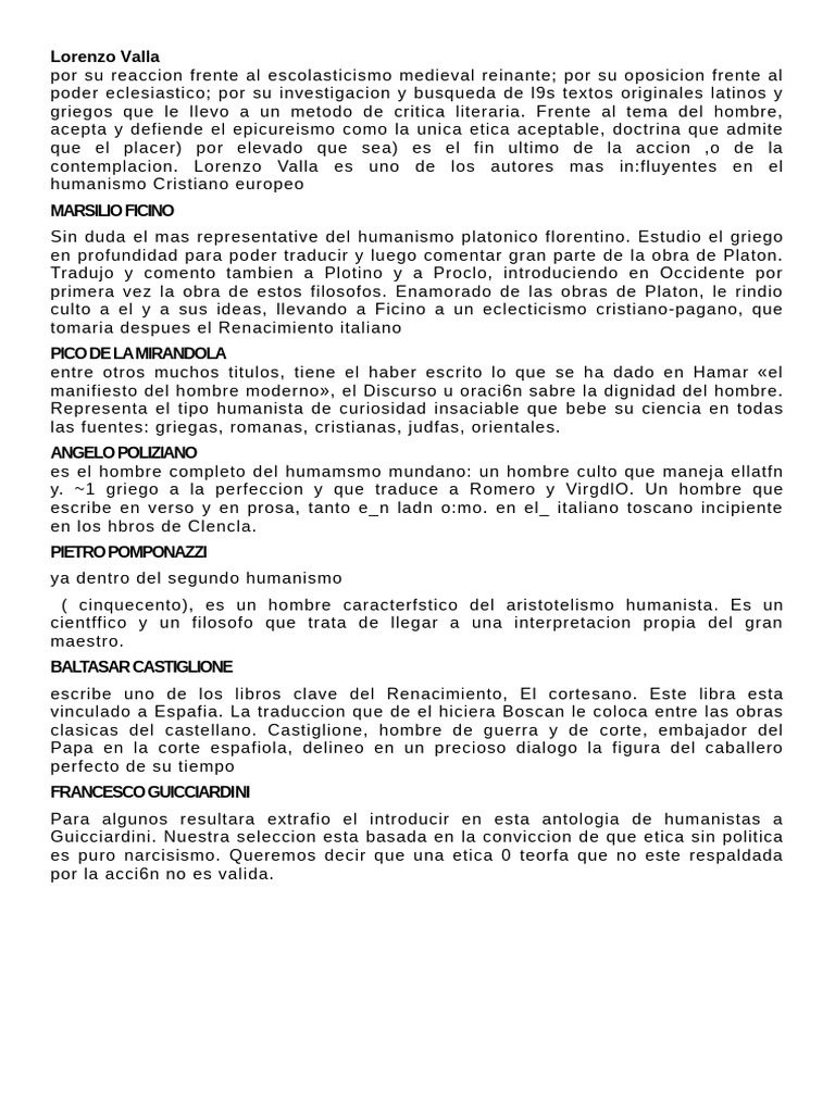 Obras de Lorenzo Valla y Humanismo | PDF | Platón | Renacimiento