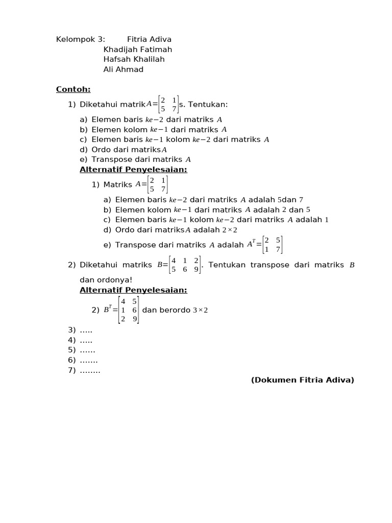 Contoh Penulisan Modul MTK | PDF