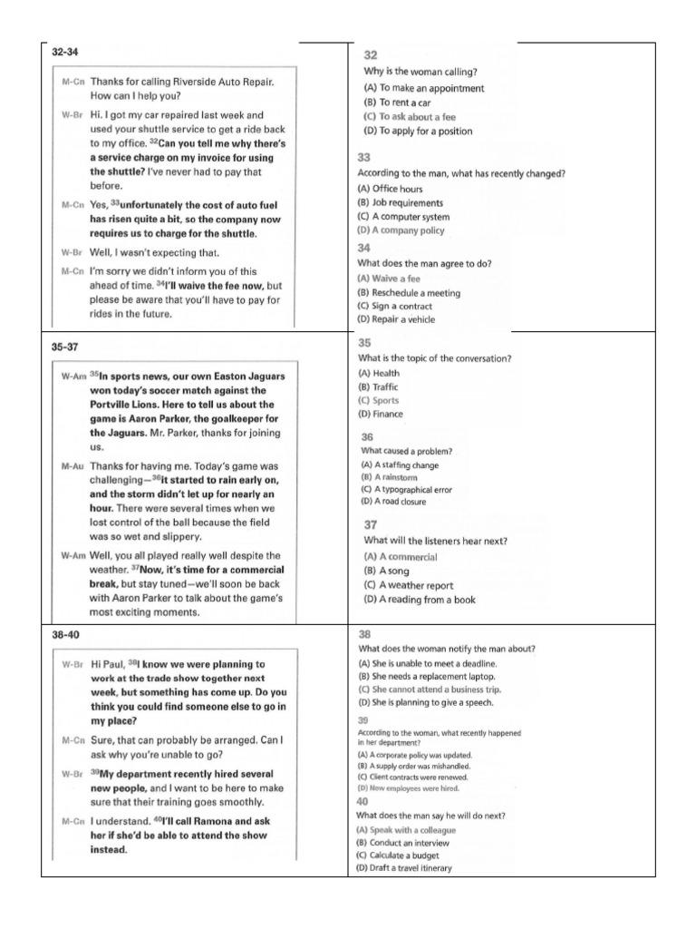 Lesson 8 - Test 1 - Part 3 - Key | PDF