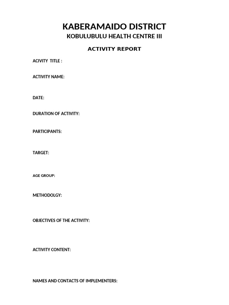 Activity Report Template | PDF