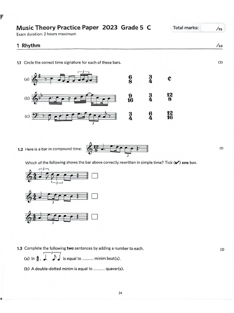 Test C Grade 5 Practice Papers 2023 | PDF