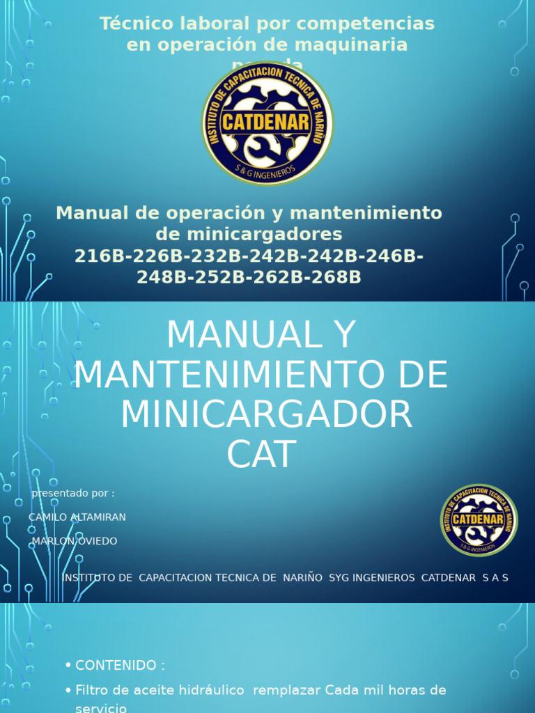 Manual de Mantenimiento Minicargador CAT | PDF | Tecnología de ...
