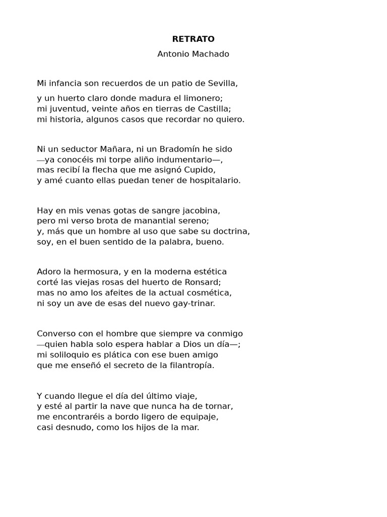 Retrato de Antonio Machado | PDF