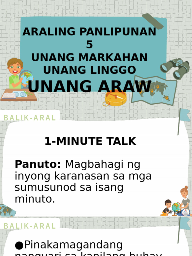 g5q1w1 PPT Araling Panlipunan (Matatag) @sir Ims | PDF