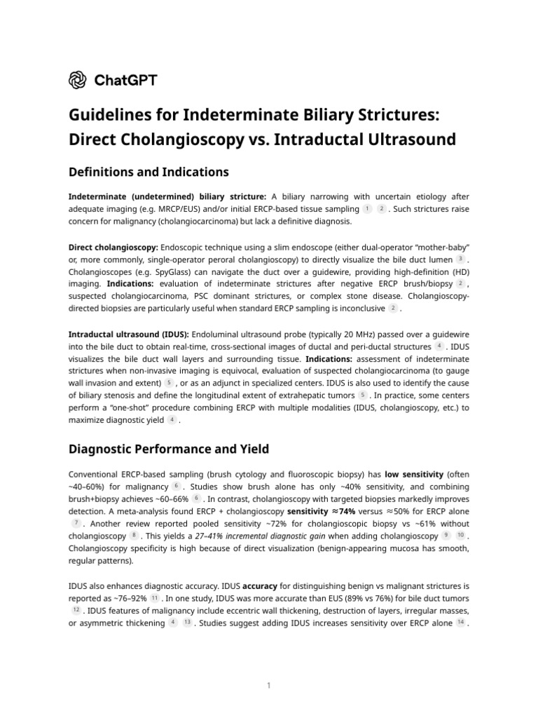 Guidelines For Indeterminate Biliary Strictures - Direct Cholangioscopy ...