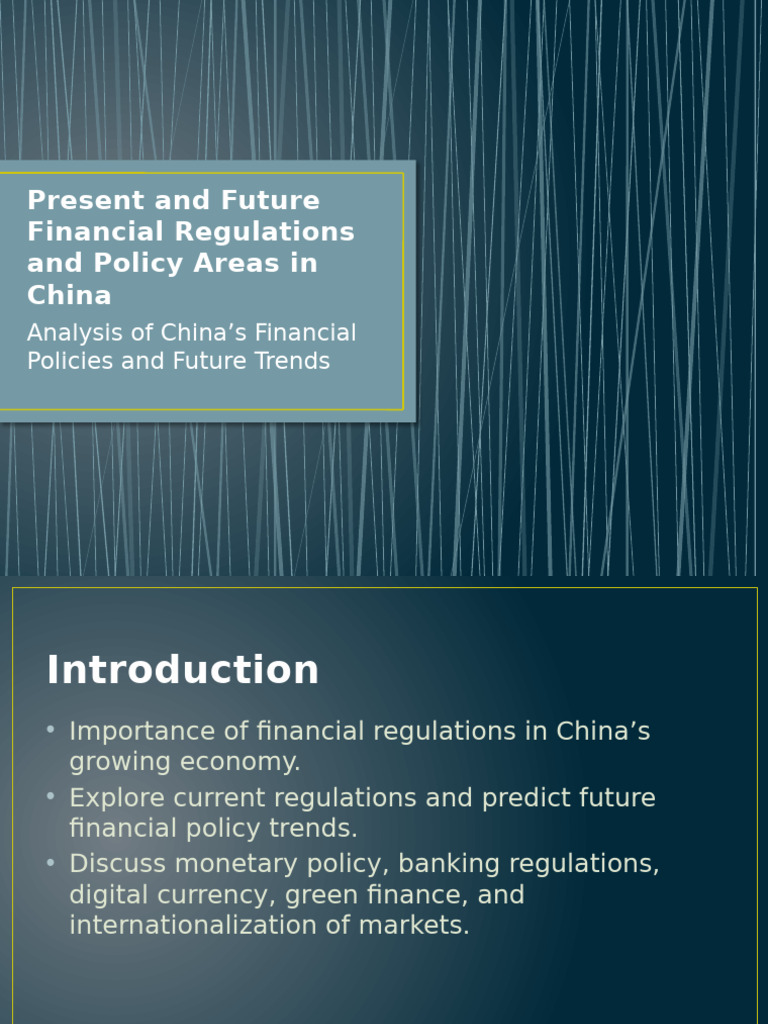 Present and Future Financial Regulations and Policy Areas | PDF ...