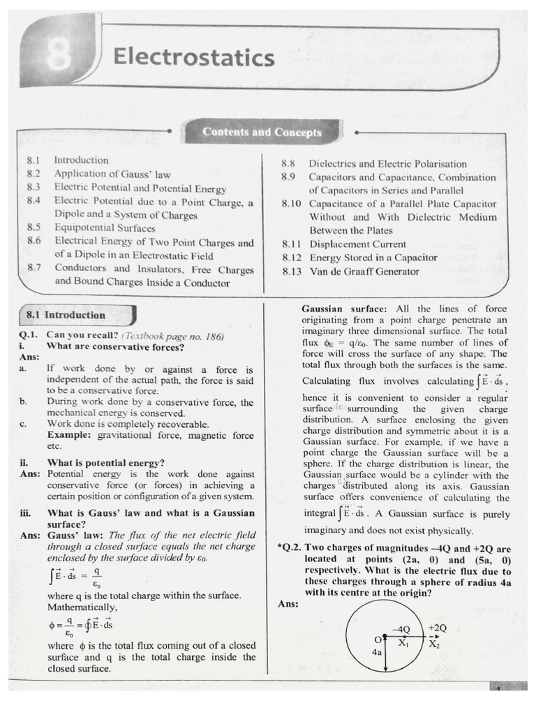 Phy 8 Electrostatics Digest 12th by Rushiprasad | PDF