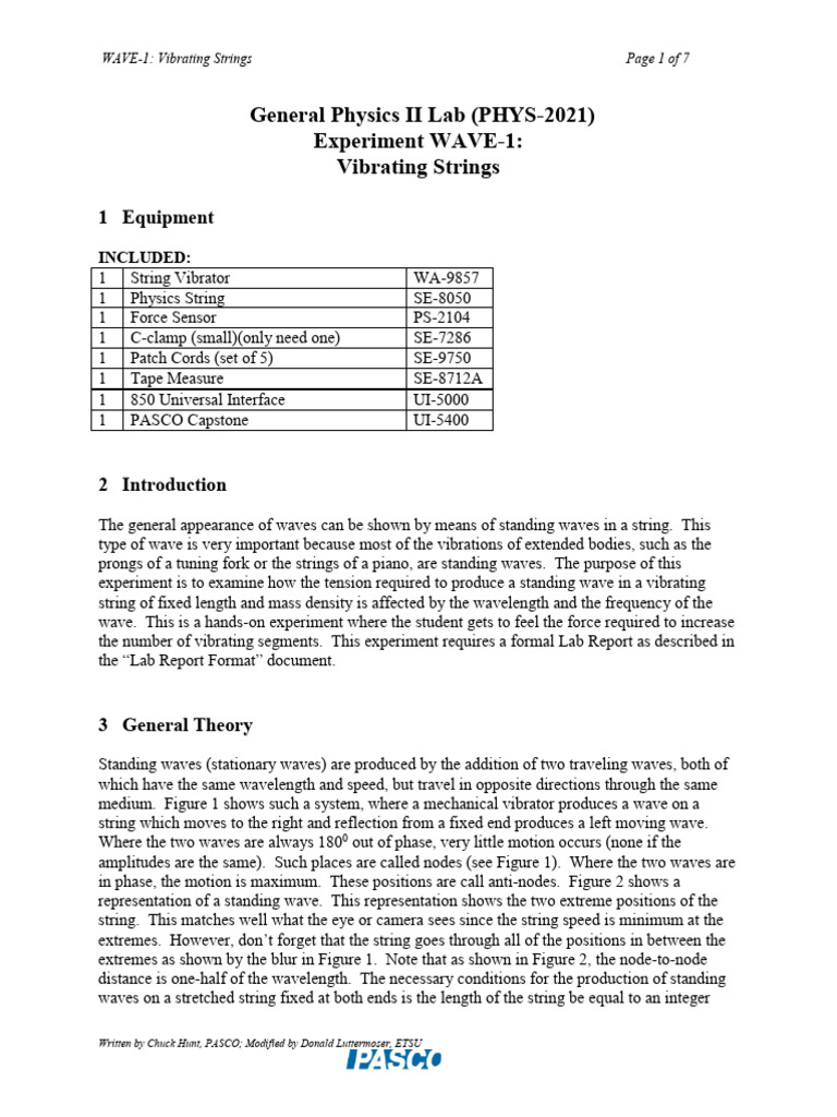 WAVE 1 Vibrating Strings | PDF | Waves | Significant Figures