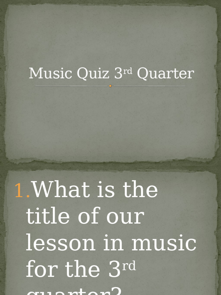 Mindanao Music Quiz: 3rd Quarter Insights | PDF