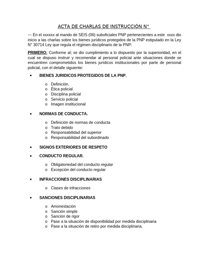 Acta de Instruccion PNP | PDF