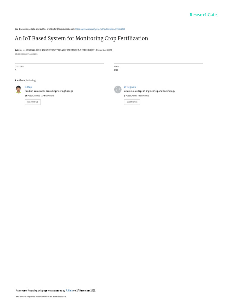 An Iot Based System For Monitoring Crop Fertilization | PDF ...