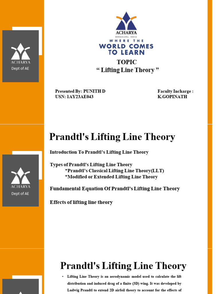 Prandtl's Lifting Line Theory | PDF | Lift (Force) | Chemical Engineering