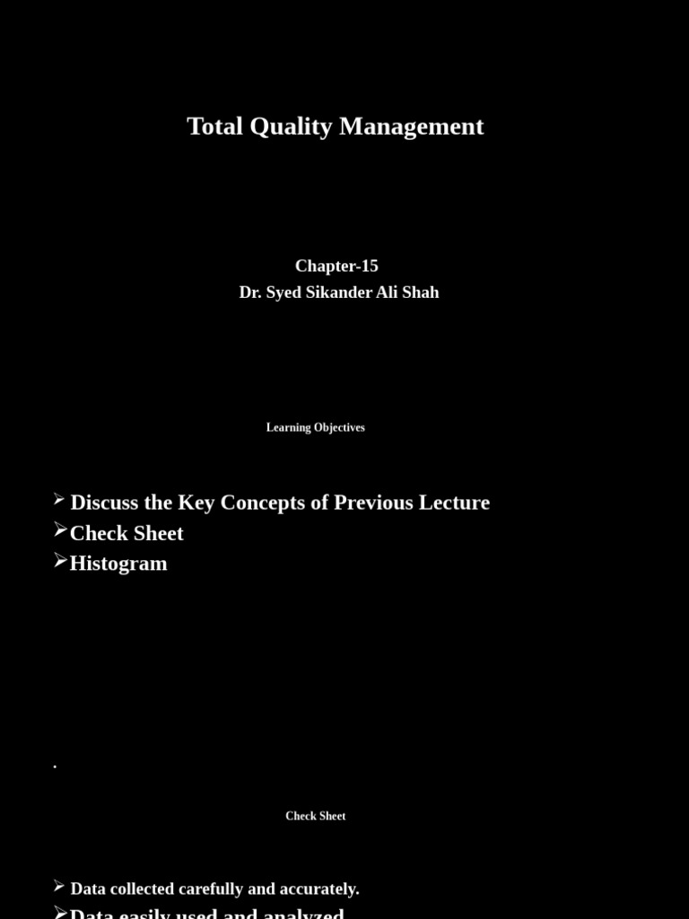 CH 15 Tools of TQM Check Sheet and Histogram | PDF