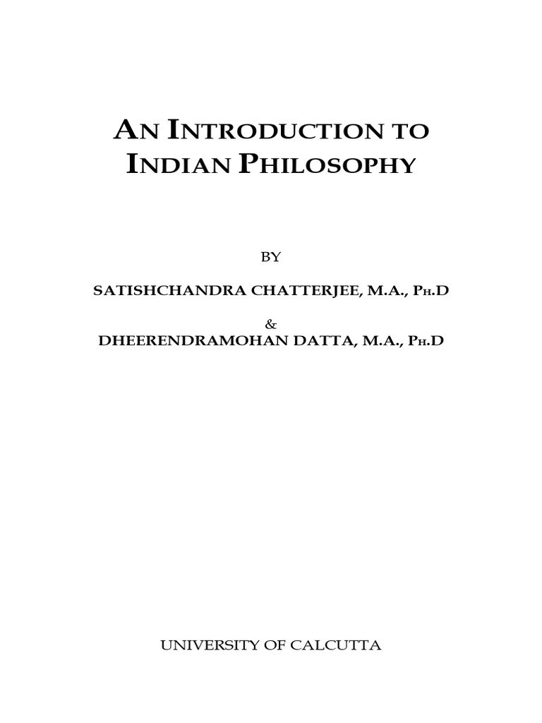 Introduction To Indian Philosophy - Chatterjee Datta | PDF