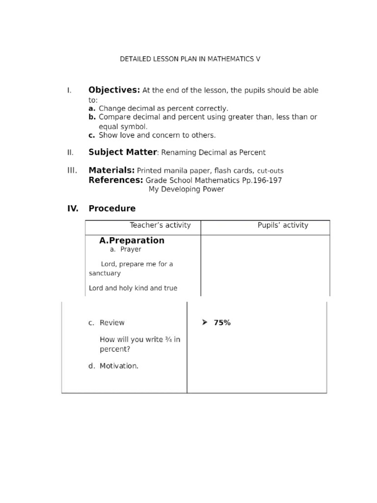 Detailed Lesson Decimal | PDF