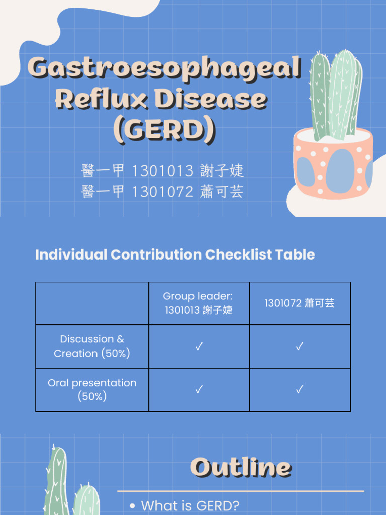 Gastroesophageal Reflux Disease (GERD) PDF | PDF | Gastroesophageal Reflux Disease | Esophagus