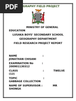 Geography Field Project: Kamwala South Secondary School | PDF | Asian ...