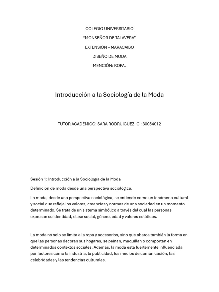 Sociología de la Moda y Sociedad | PDF | Moda | Sociedad