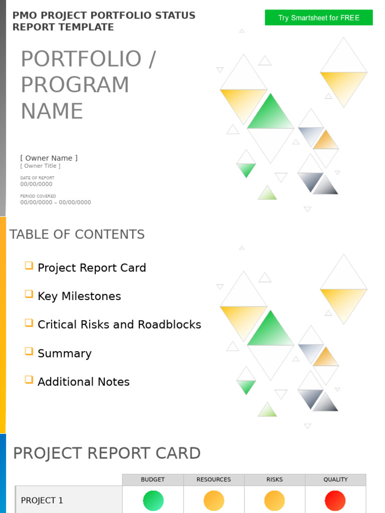 IC PMO Project Portfolio Status Report 11223 PowerPoint | PDF