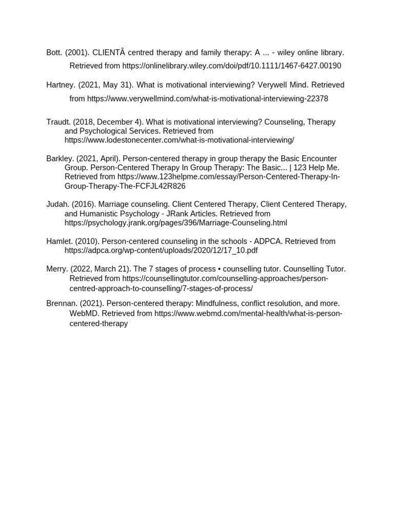 Overview of Person-Centered Therapy | PDF
