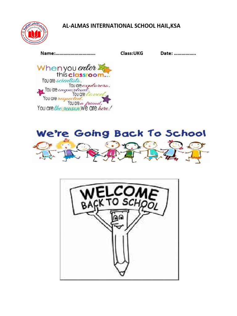Back To School LKG, UKG and Mukathaf | PDF