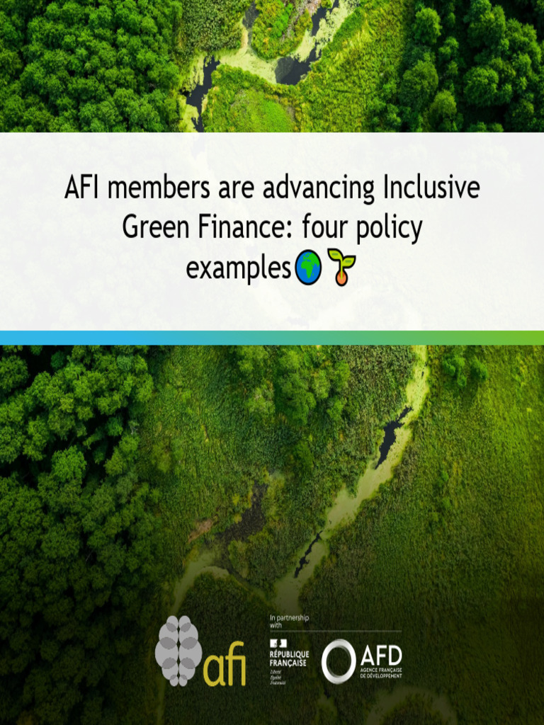 AFI Members Are Advancing Inclusive Green Finance | PDF