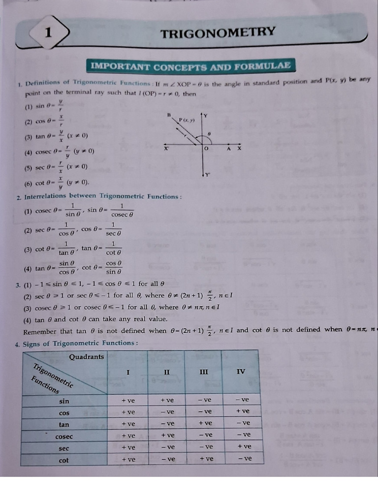11th Trigonometry | PDF