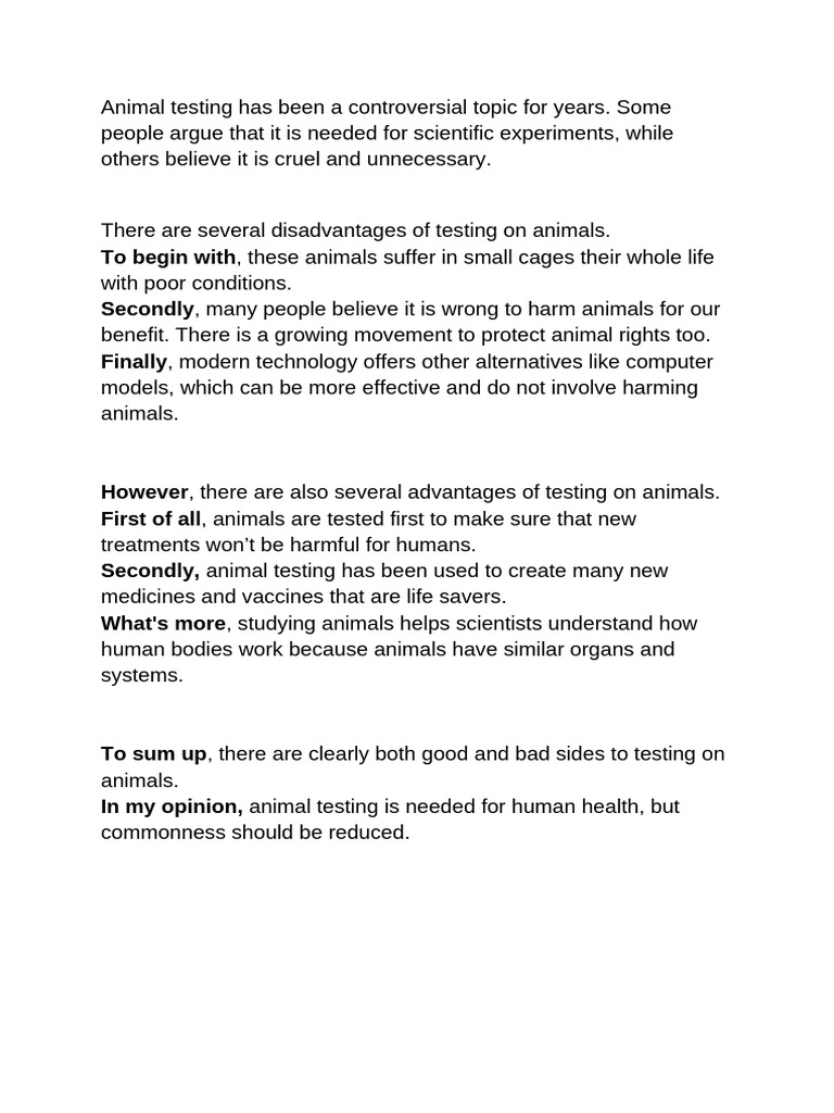 Animal Testing Advantages and Disadvantages | PDF