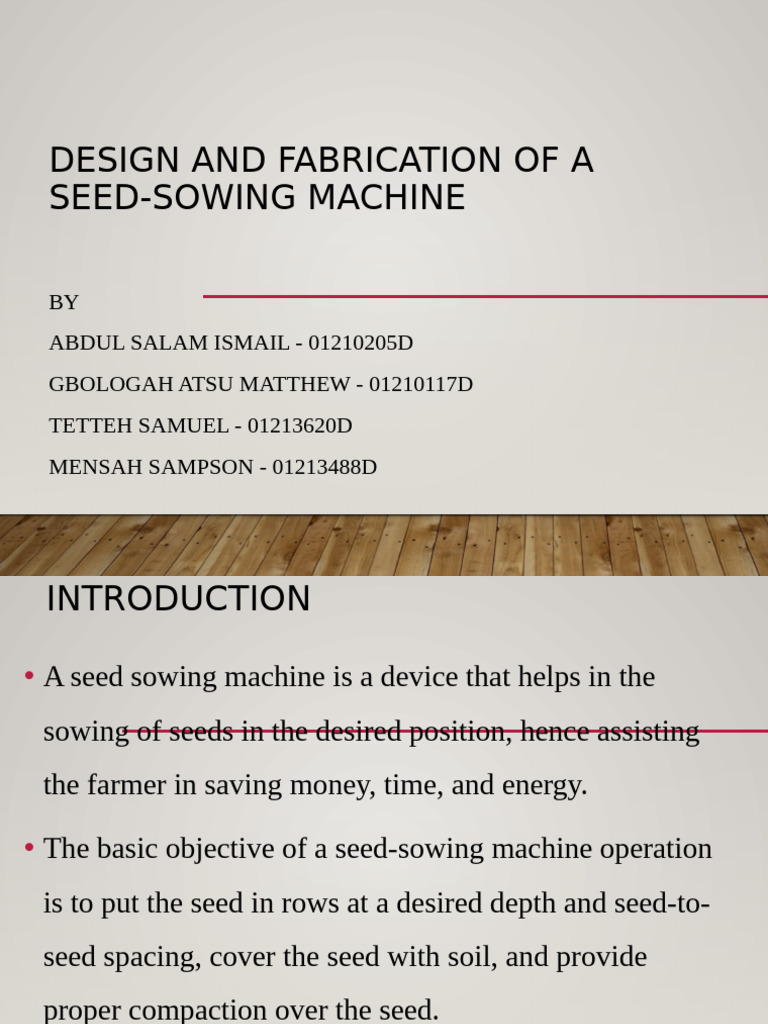 Project MR Stephen Agyeman 1 | PDF | Sowing | Accuracy And Precision